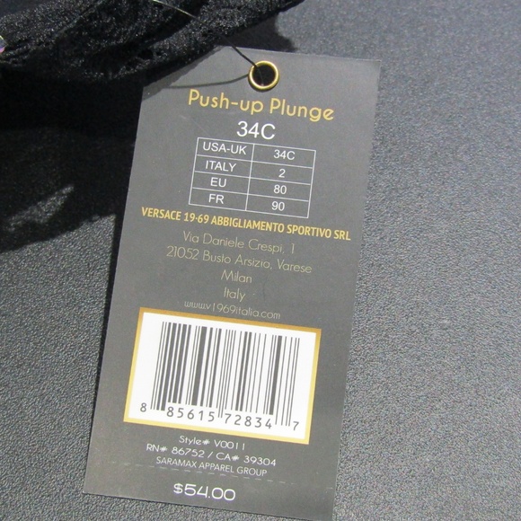 Versace 1969 | Intimates & Sleepwear | New Versace 969 Push Up Plunge ...